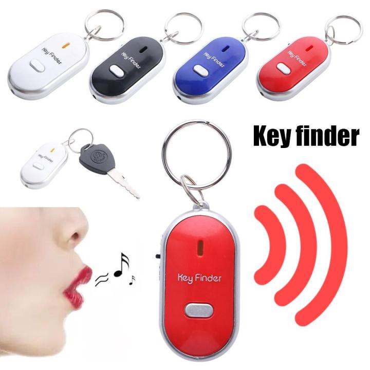 Smart Key Locator Keychain Whistle Sensors LED Whistle Key Finder Sound ...