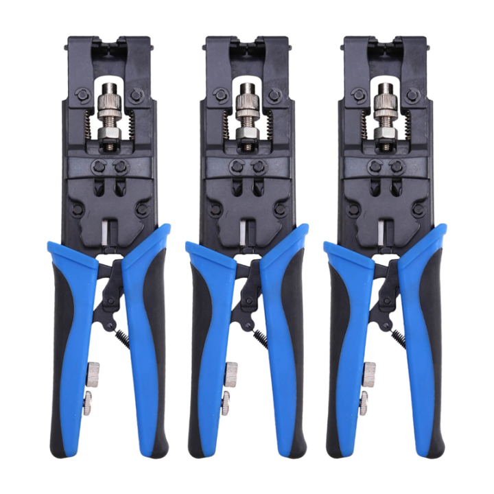 3Pc Coax Compression Crimper Tool BNC/RCA/F Crimp Connector RG59/58/6 ...