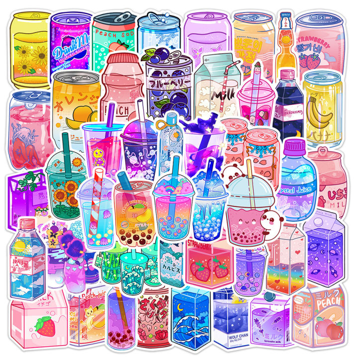 20/40pcs Drinks Stickers Cool Soft Drinks Coffee Boba Bubble Tea ...