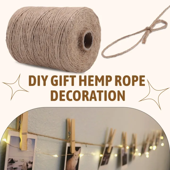 ABLJ 200M/ Roll 2mm Jute Twine Natural Thick Brown Twine for Home ...