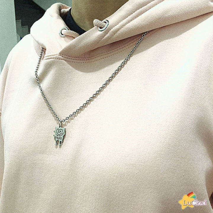 【LUCKET】2Pcs/set Spongebob Pie Star Couple Stitching Necklace Men and ...