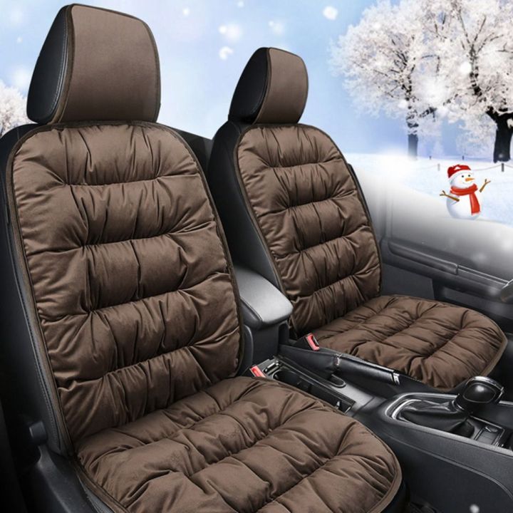 Universal Cotton Warm Velvet Car Seat Cushion with Back Pad Thick ...