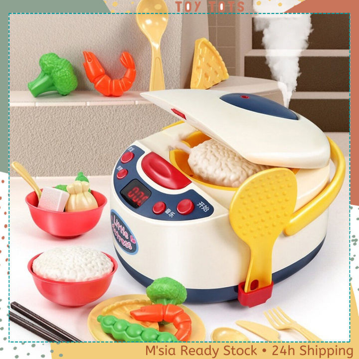 RICE COOKER TOY [ Steam Sound and Light ] Pretend Play Set for Girls ...