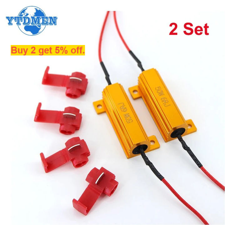 2PCS Load Resistor for LED 50W 6 ohm 25W 8 ohm Wirewound Resistor ...