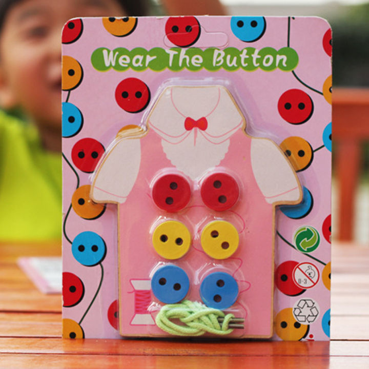 【Dream Sailing Store 】Kids Children Sew-on Buttons Lacing Board Early Toy | Daraz.lk