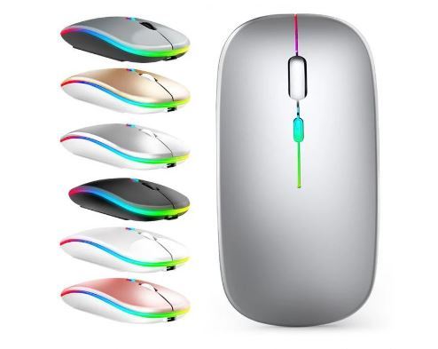 Wireless Mouse RGB Rechargeable Bluetooth Mice Wireless Computer Mause ...