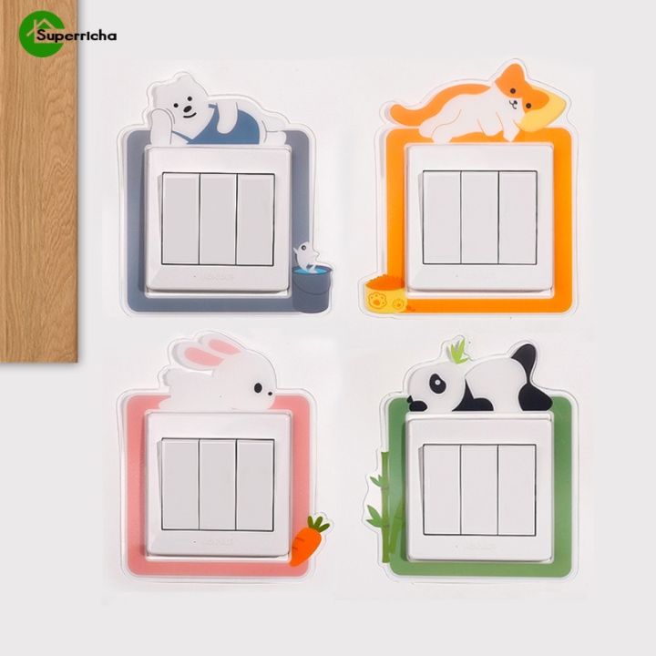 Living Room Bedroom Socket Panel Decorative Stickers Creative Cartoon ...