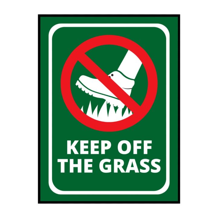 Keep Off The Grass Sign Board - 15cm x 21cm | Daraz.lk