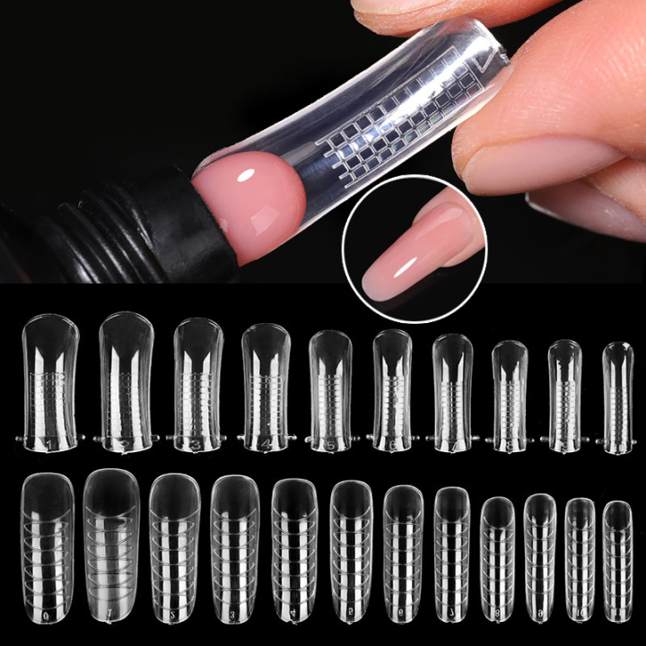 YuanbingFashion Quick Extension Nail Mold Tips Full Cover Nail Forms UV ...