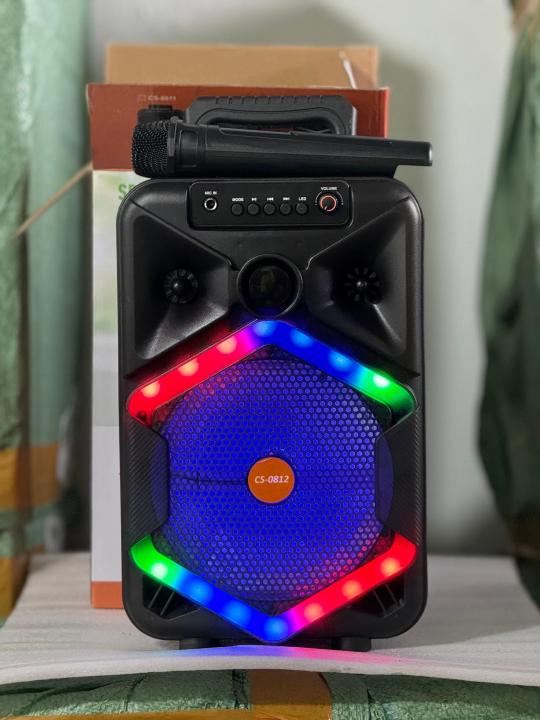 CS-0812 Portable Wireless Bluetooth Speaker with Led Light RGB WIth Mic ...