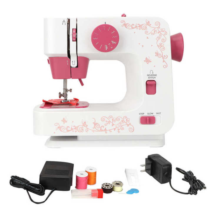 Mini sewing machine household handheld tailor electric 12 stitches ...