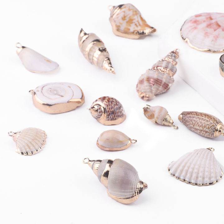15 Styles 2pcs Natural Shell Pendant Conch Shell Charms Pendant Natural ...