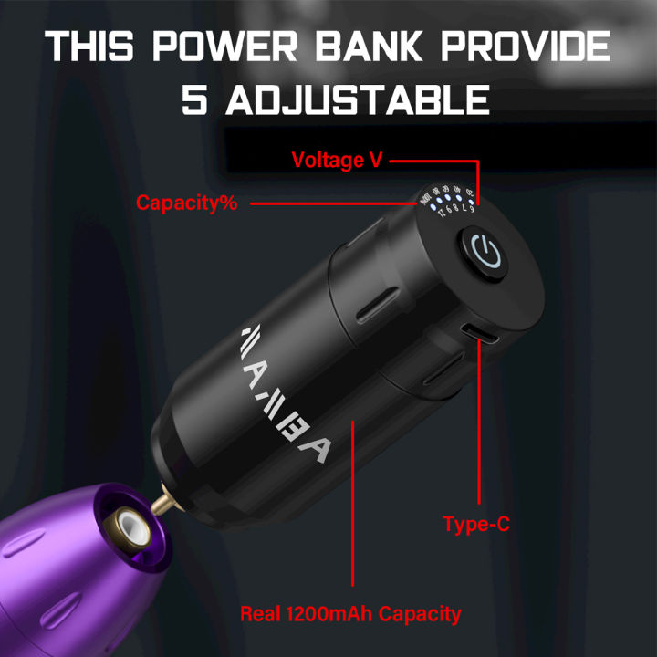 New Professional Mamba Tattoo Kit Wireless Rechargeable Mini Tattoo ...