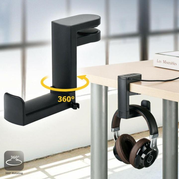 360° Rotating Headphone Stand Desktop Headset Holder PC Gaming Headset ...