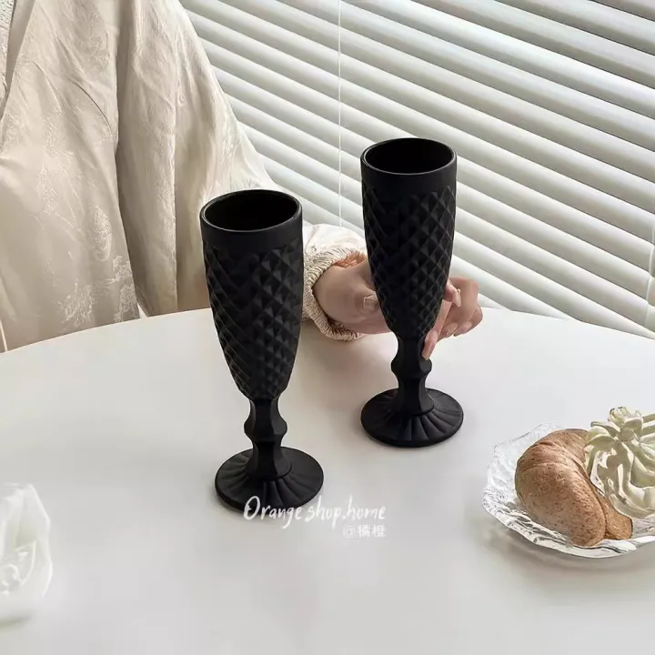 Obsidian black diamond pattern glass cup home red glassglass niche ...