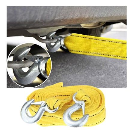 3.5M 3 Tons Steel Wire Tow Cable Tow Strap Towing Rope with Hooks for ...