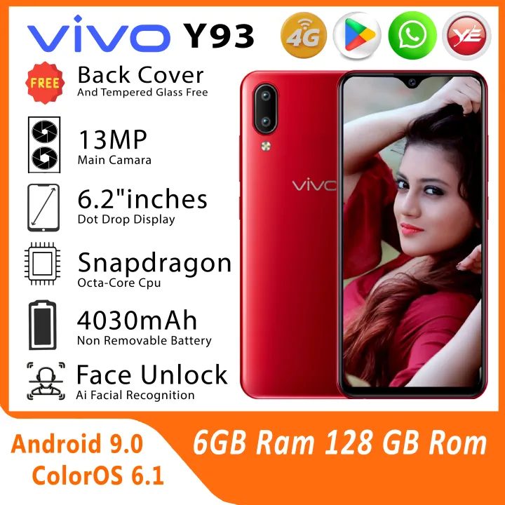 Y93 VIVO (𝐅𝐫𝐞𝐞 𝐓𝐞𝐦𝐩𝐞𝐫𝐞𝐝 𝐆𝐥𝐚𝐬𝐬 & 𝐂𝐨𝐯𝐞𝐫 ) 6GB RAM + 128GB ROM Without Box ...