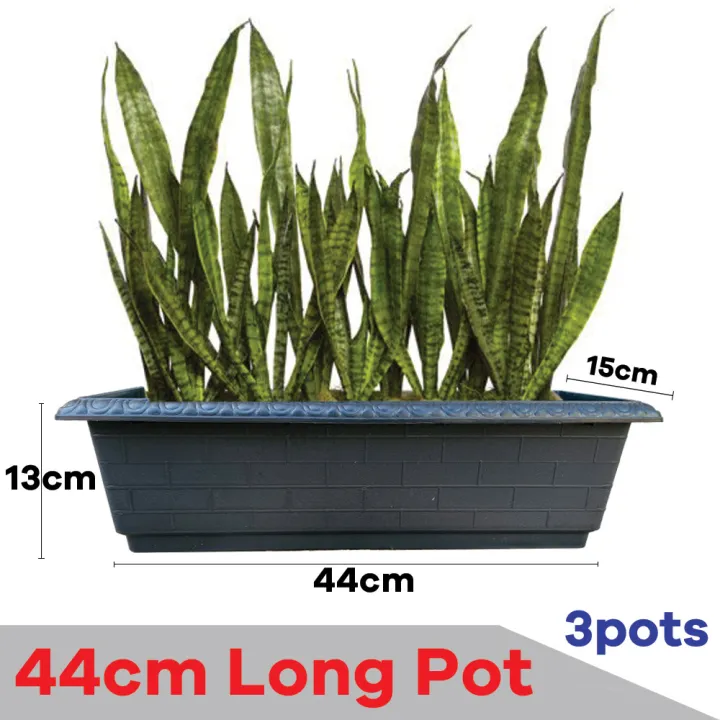 Long Bar Pot 44cm 3pots Home Garden Plants Veranda High Quality Plastic ...