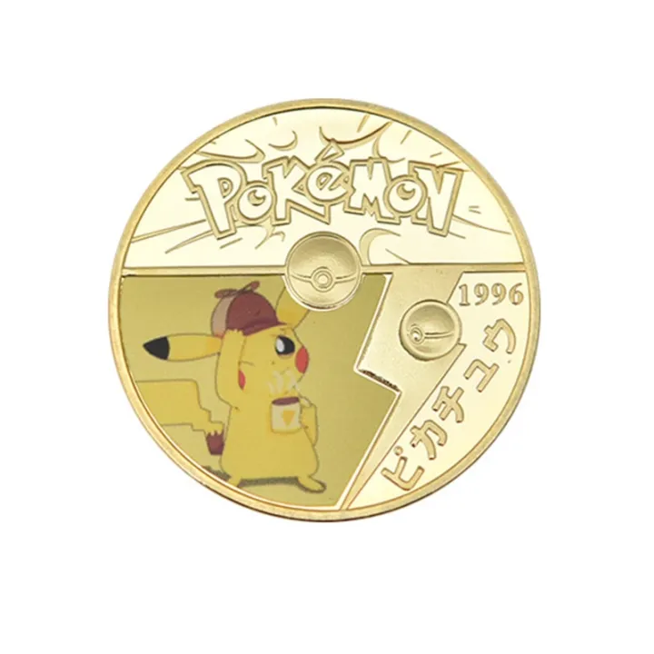 【DIV MALL】Anime Pikachu Pokemon Gold Coins Plated Coins Collectibles ...