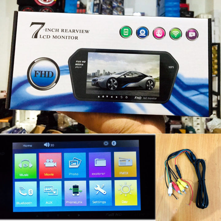 Full HD 7 Inch Mirror Link Colour Adjustable Mirror Display With USB ...