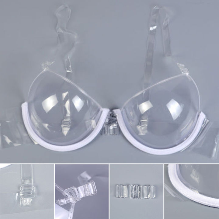 Clear Invisible Bra 3/4 Cup Straps Bra Invisible Convertible Adjustable ...