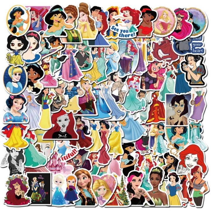 10/30/50pcs Disney Cute Cartoon Princess Poster Stickers Anime Snow ...