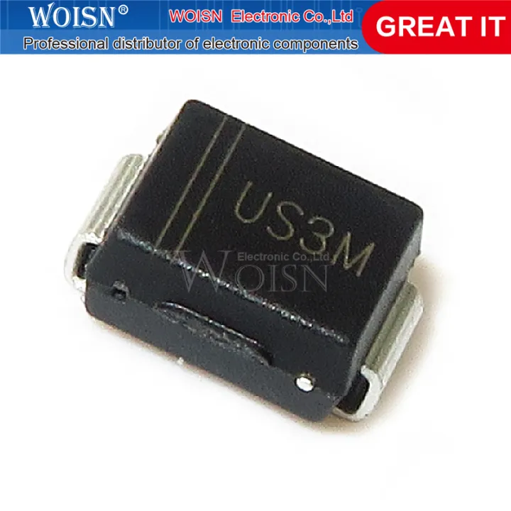 5pcs US3MB SMC Silkscreen US3M 1000V/3A SMD Ultrafast Recovery Diode ...