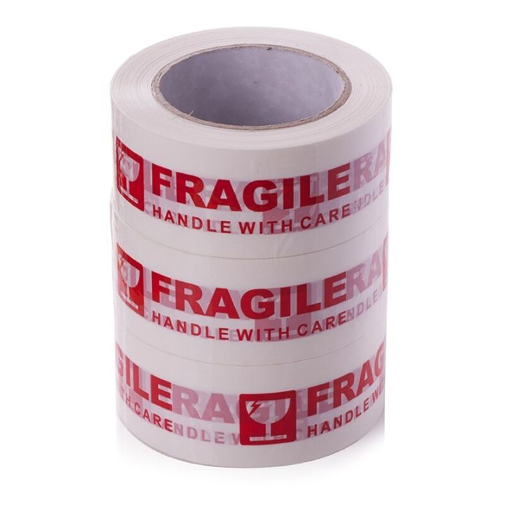 Red Fragile Packing Tape with Care Bopp Shipping Sticker Label | Daraz.lk