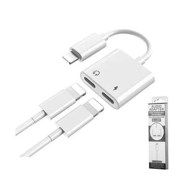 Remax RL-LA07i Concise Series Lightning to Dual Lightning Port Adapter ...