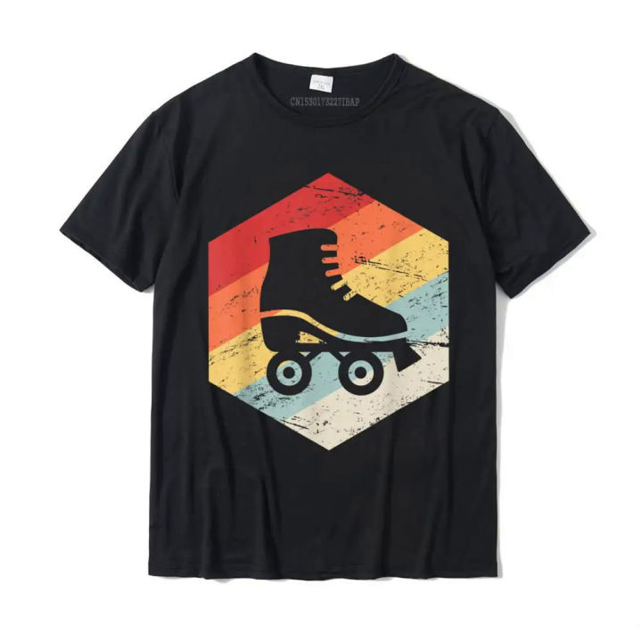 Retro Roller Skating T-Shirt Birthday Tops Shirts Cotton Mens Tshirts ...