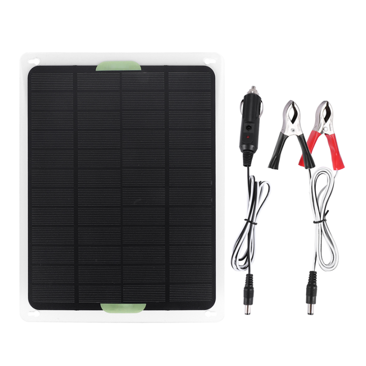 20W Solar Panel 12V/5V USB2.0 Solar Car Charger Outdoor Portable ...