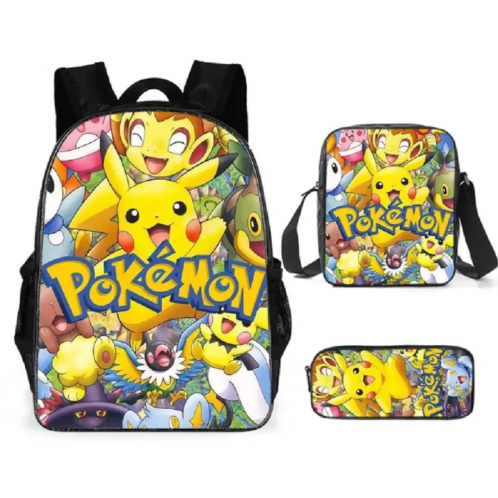 MINISO Pokémon SchoolBag Pikachu Backpack Polyester Burden-reducing ...