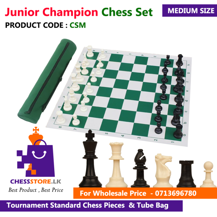 Medium Tournament Standard Chess Board with Bag | Medium Rolled Chess ...