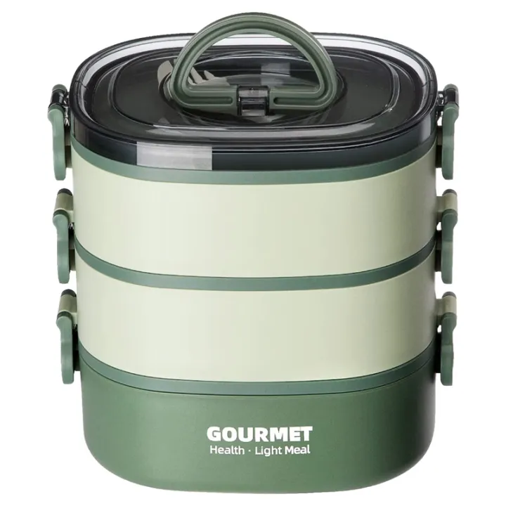 Bento Box Adult Lunch Box, Leak-Proof, Stacking Bento Box (Green ...
