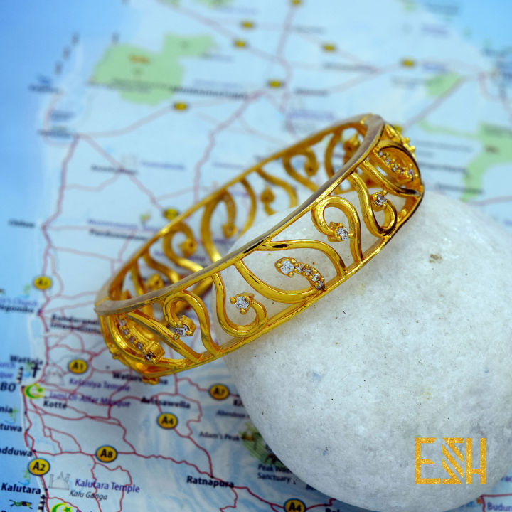 Hight Quality Fashion Gold Plated ESH Lover Stylish Scrow Lock Bangle ...