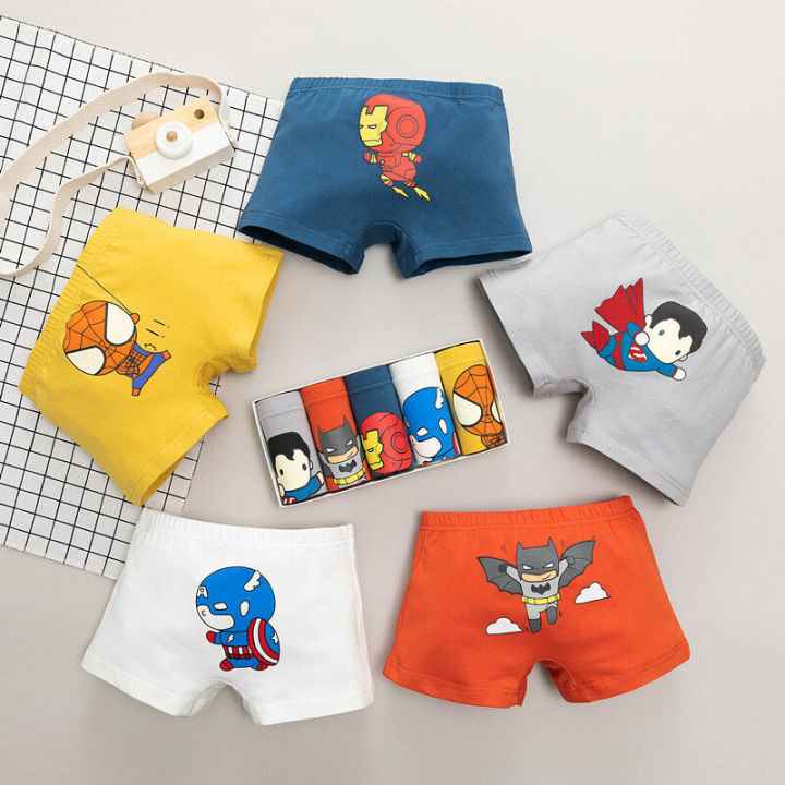 Asport 5 PCS /Pack High Quality Cotton 2-12 yearold cute Super Hero ...