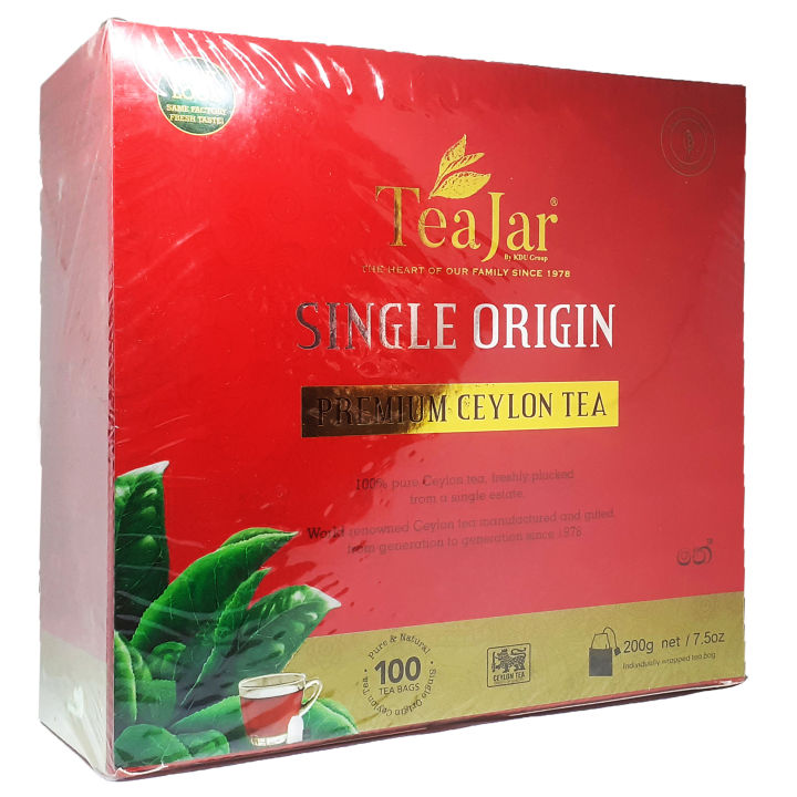 Tea Jar Single Origin 100% Natural Premium Ceylon Black Tea 100 Tea ...