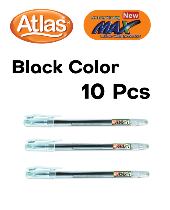 Atlas Max Pen ( Black Color ) 10 Pcs / 20 Pcs | Daraz.lk