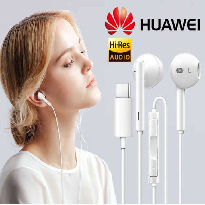 Huawei Cm33 Earphone Usb Type-c In Ear Mic Headset For Huawei Mate 10 ...