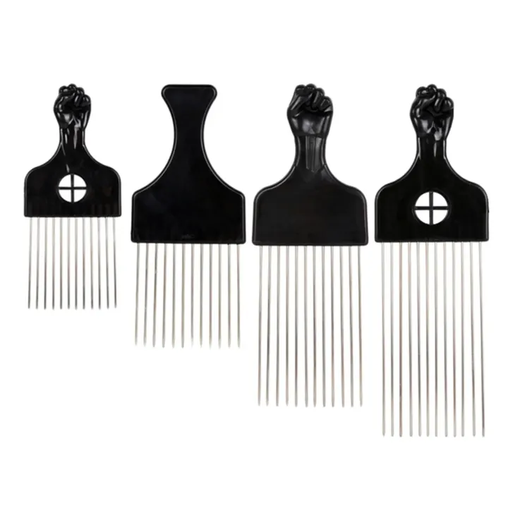 Black Metal African American Pick Hair Combs Afro Hair Comb For ...