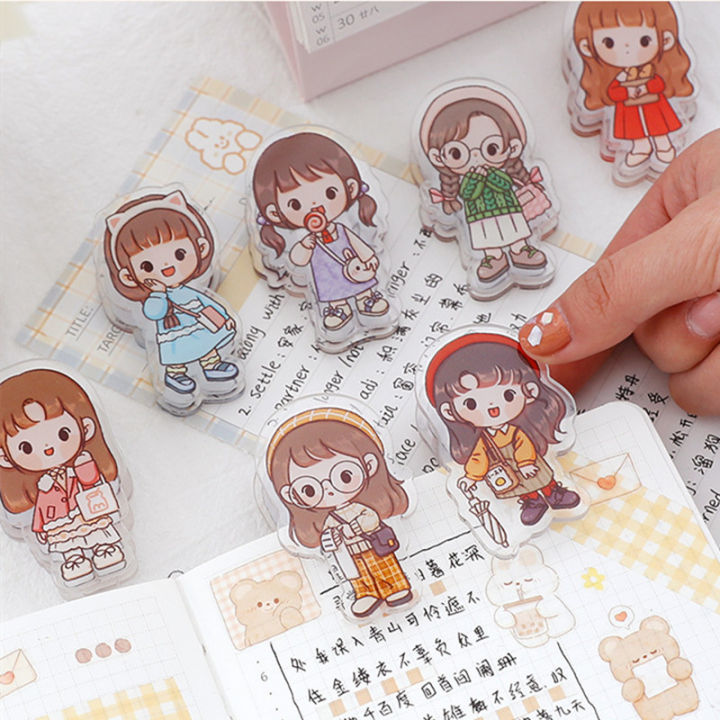 Panda Online Cute Cartoon Girl Outfit Acrylic Binder Clip Book Paper ...