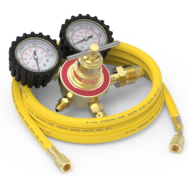 Nitrogen Regulator+Hose,0-800 PSI and 0-4000PSI Output Pressure,CGA580 ...