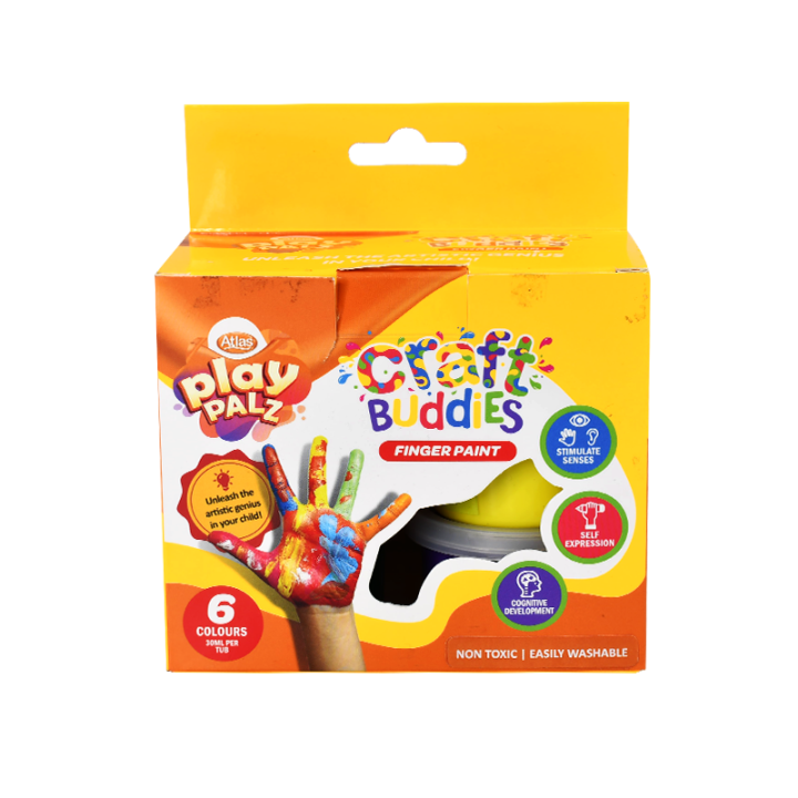 Atlas Play Palz Finger Paints 6 Pack 30ml | Daraz.lk