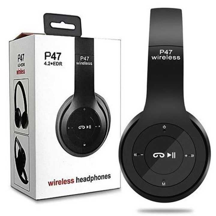 Foldable Bluetooth Wireless P47 Headphones Noise Canceling MP3/MP4/FM ...