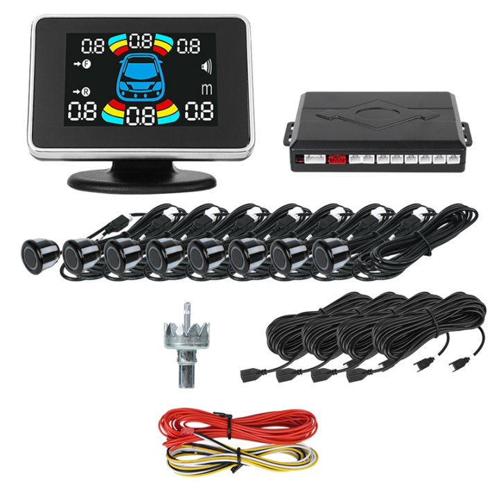 Car Parking Sensors 8Pcs Set Parking Distance Control Buzzer Alarm ...