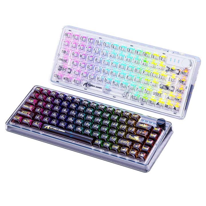 K75 RGB USB Wired Mechanical Keyboard Transparent 87 Keys Hot-Swappable ...