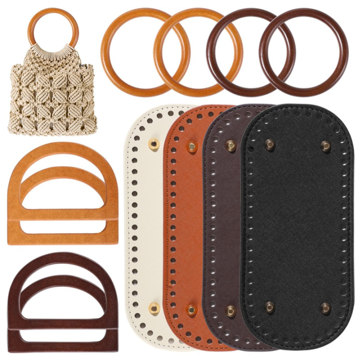 12 PCS Wooden Bag Handles and Bag Bases Set Handcrafted for Purses and ...