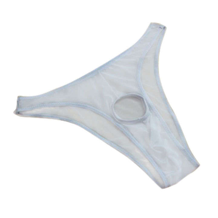 Lingerie Men Mesh Underwear Briefs Open Front Pouch Hole Hollow Out ...