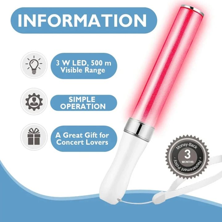 （NEW）Birthday Wedding Rave Prop 3W ABS Reusable 15 Patterns Glow Sticks ...