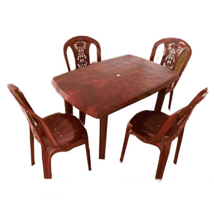 Plastic dining table & 4pis chair Nippon | Daraz.lk